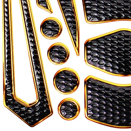 16PC Perforated Gas Tank Pad+Fuel Cap Cover 97-03 GSXR-600/750/1000 ...