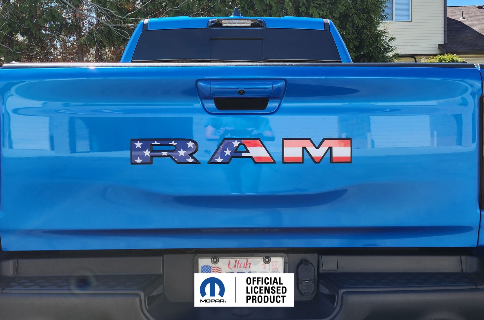 Fits 2021-2024 Ram Trx Tailgate American Flag Ram Emblem Overlay Decal ...