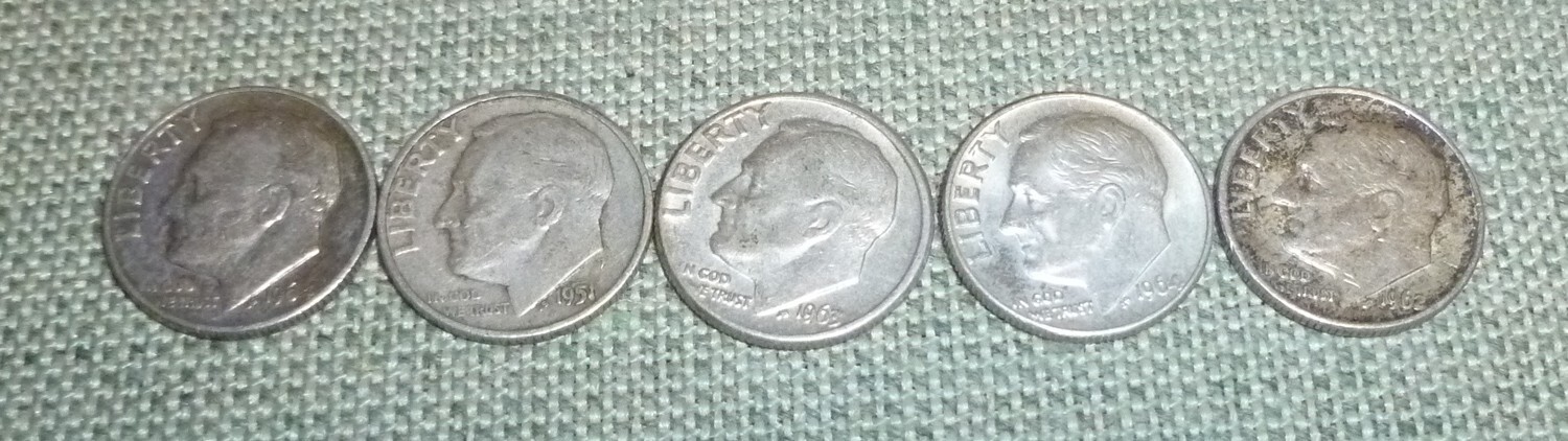 Junk 90% Silver Dimes - Lot of 5 | eBay