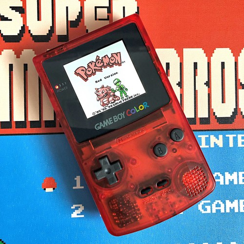 Console Nintendo Gameboy Color Clear Red with IPS V2 backlight screen ...