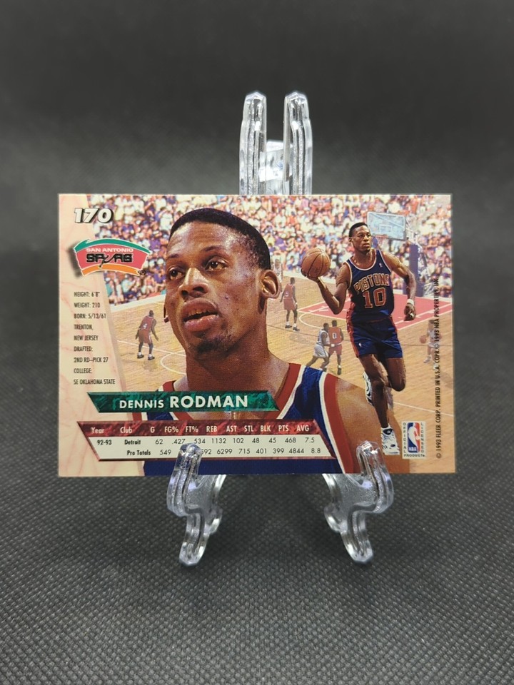 1993-94 Fleer Ultra Dennis Rodman #170 Basketball Card Detroit Pistons ...