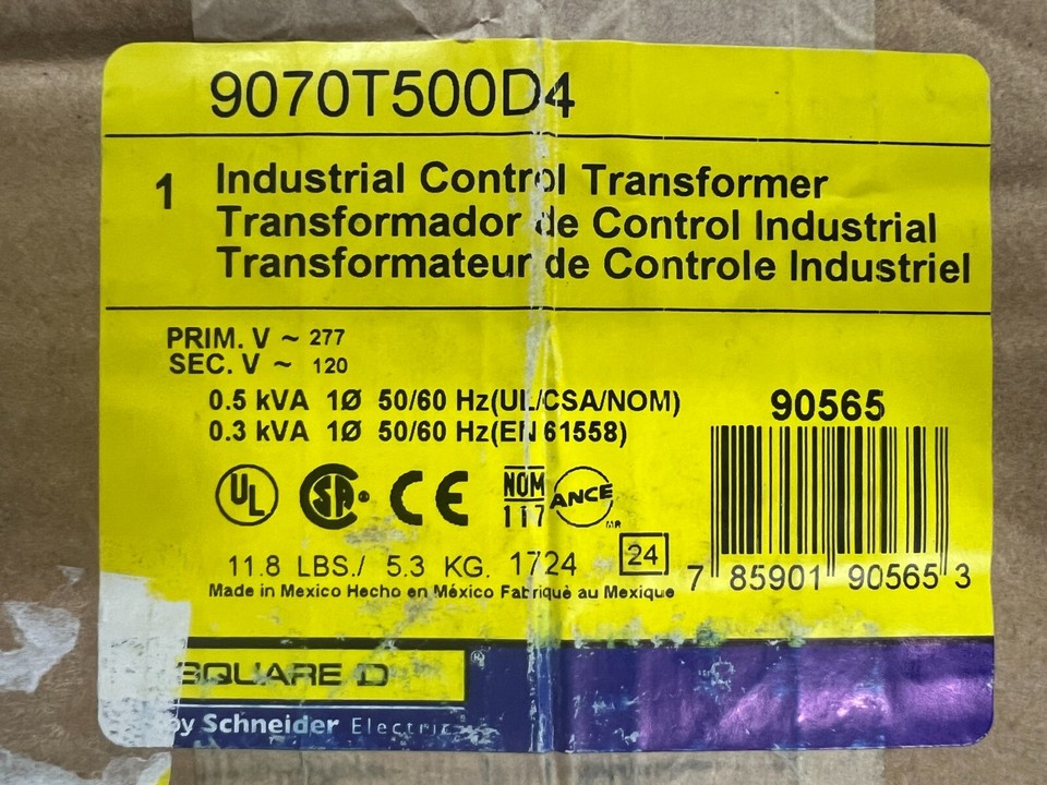 Square D Control Transformer 9070T500D4 | eBay