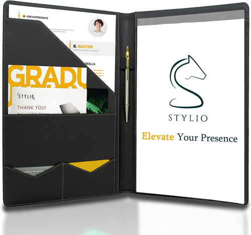 STYLIO Padfolio Portfolio Organizer Binder | Interview Resume Folder ...