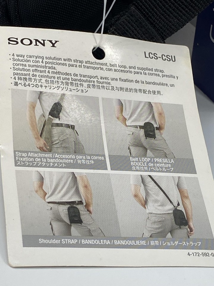 Sony LCS-CSU Camera Case Cyber-shot Bloggie Black Soft Pouch Belt Loop ...