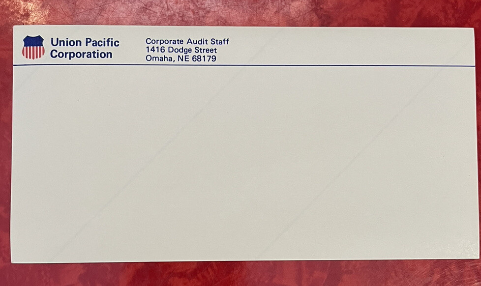 UNION PACIFIC CORPORATION vintage MAILING LABEL 1980's | eBay