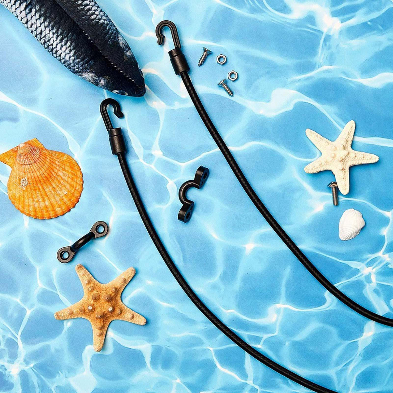 6 Set Holder Rod Tamer Straps Saver Deck Mount Connector Tie Down Boat ...