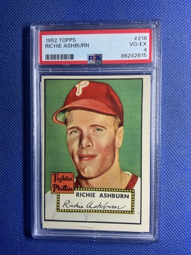 1952 Topps Richie Ashburn (PSA 4) #216 Hall of Fame Vintage MLB ...