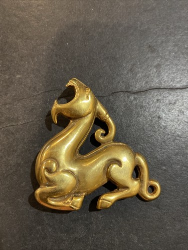 Vintage Metropolitan Museum of Art Mythical Horned Golden Beast Pin ...