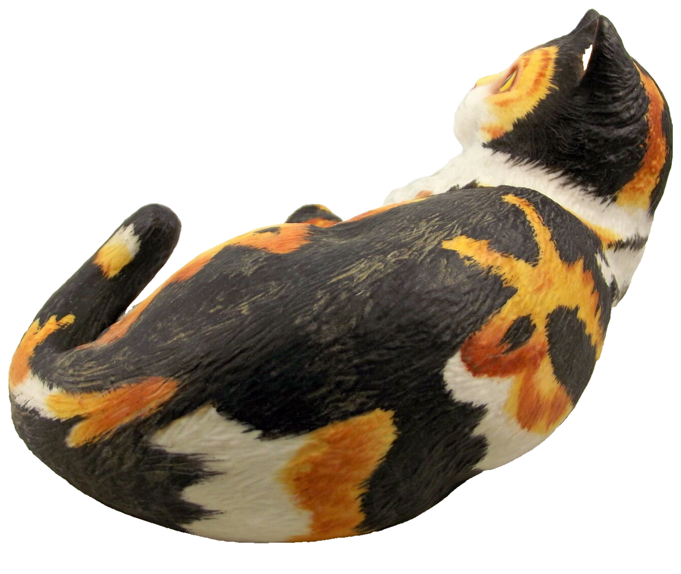 Franklin Porcelain Reclining Calico Cat Figurine Artist Eric Tenney ...