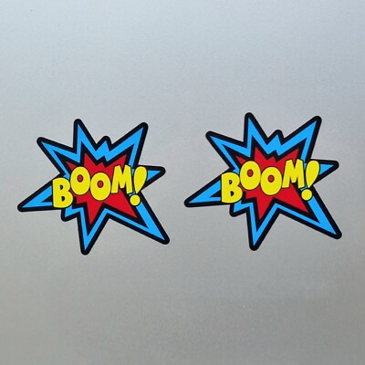 2x Small Boom Splat Retro Comic Book Cartoon Vinyl Sticker For Car Van ...