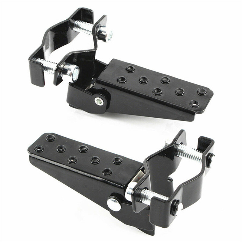 Universal Fit Black Motorcycle Passenger Foot Peg Rear Pedal Footrest ...