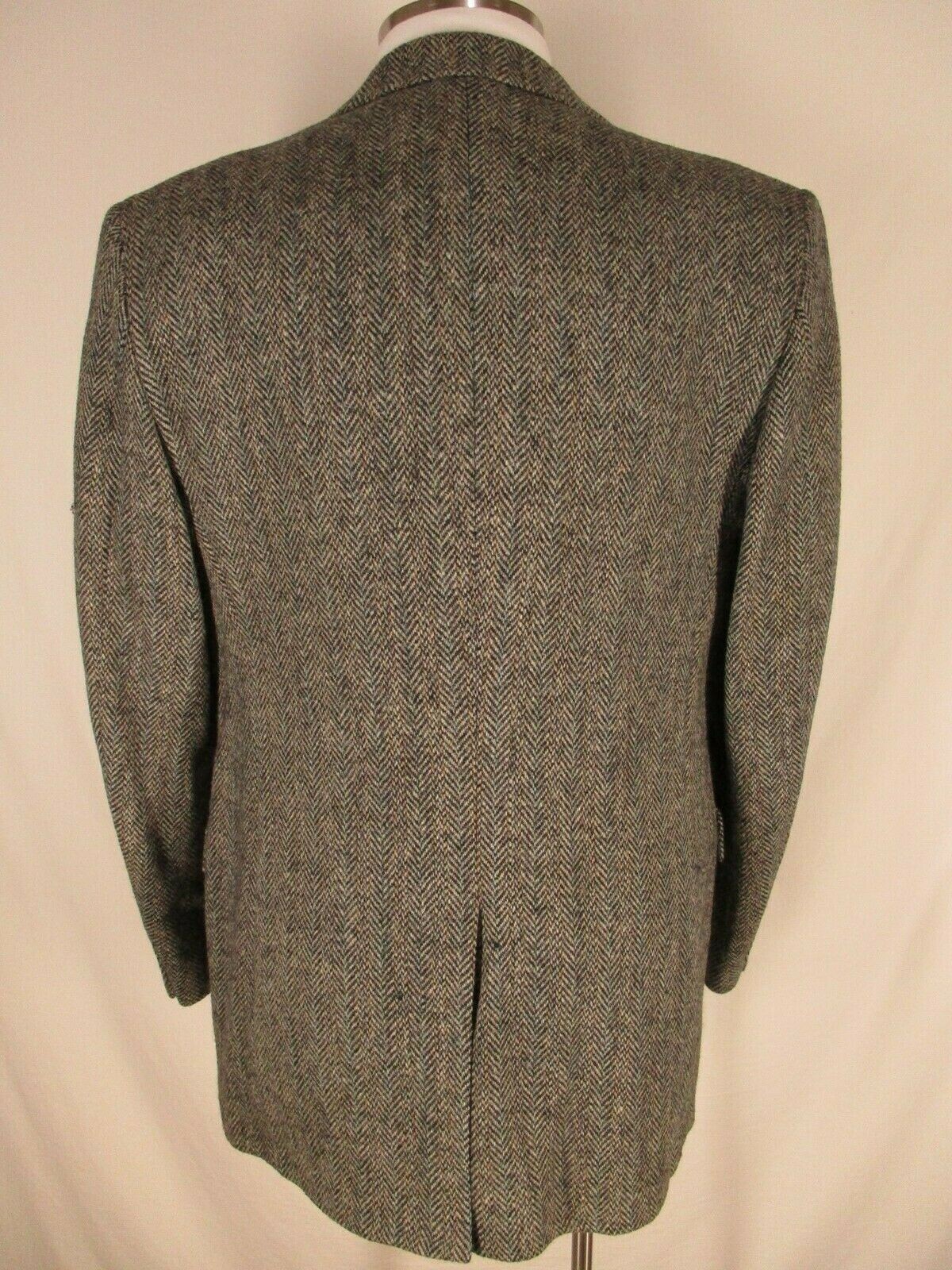 Harris Tweed x Eagle Clothes Vtg Mens Grey Herringbon… - Gem