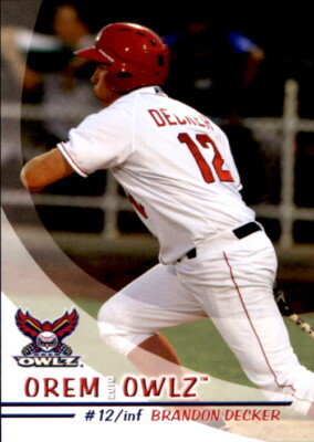 2010 Orem Owlz Grandstand #9 Brandon Decker Holiday Florida FL Baseball ...