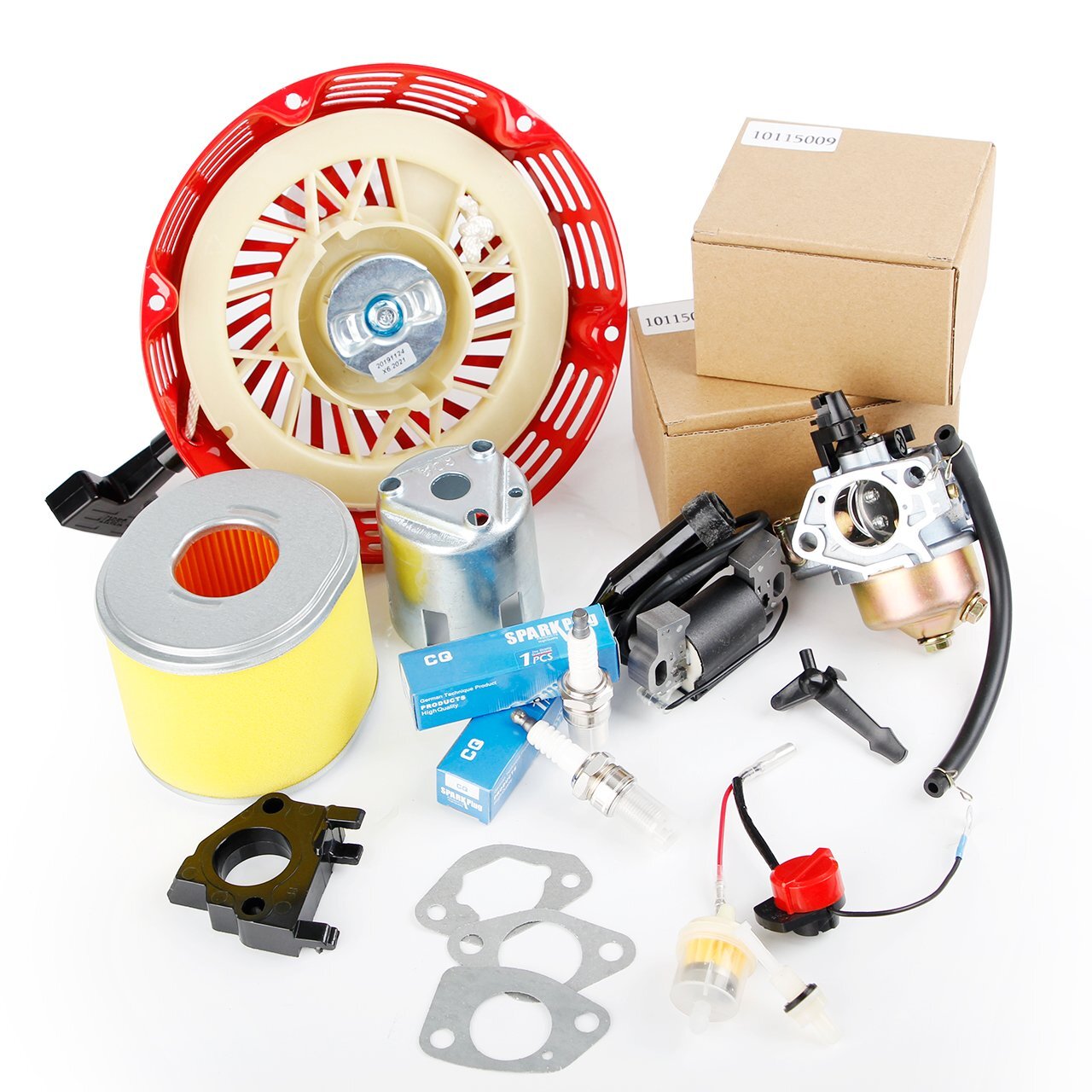 For Honda GX340 GX390 Carburetor &Recoil Starter Pull Start Assembly ...