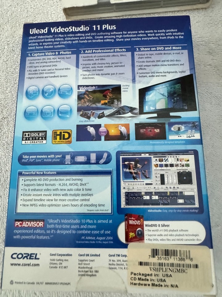 Corel Ulead VideoStudio 11 PLUS Easy & Powerful Video Editing + DVD ...