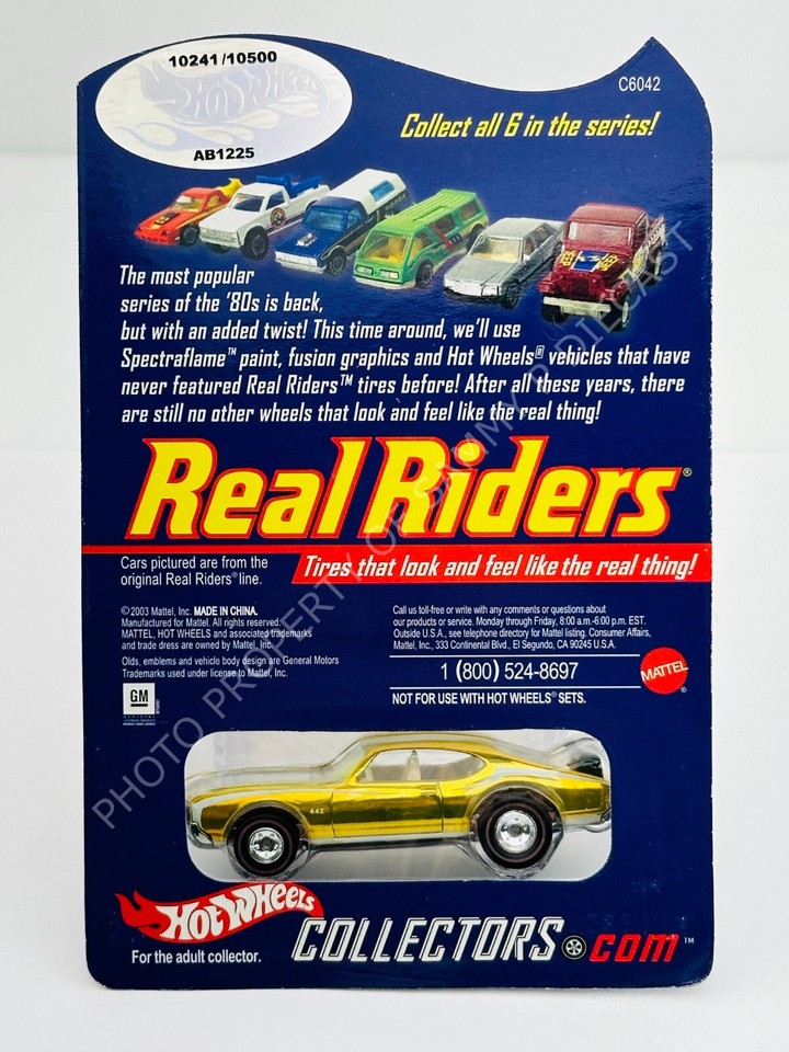 Hot Wheels 2004 RLC Redline Club Real Riders OLDS 442 #10241/10500 NEW ...