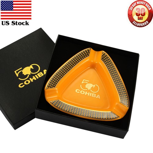 Ceramic Cigar Ashtray Home Ashtrays Luxury Portable For 3 Rest Holder ...