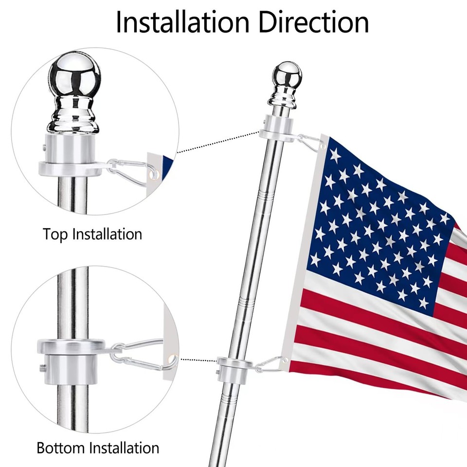 Aluminum Flag Pole Rings, Tangle Free Flagpole Rings with Bearing ...
