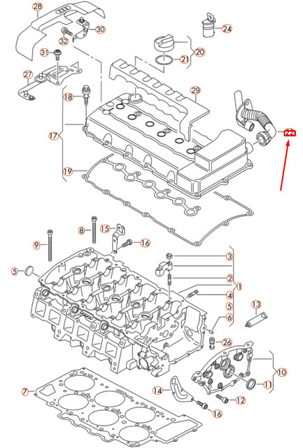 VOLKSWAGEN 03H103202D Genuine OEM Breather Tube for sale online | eBay