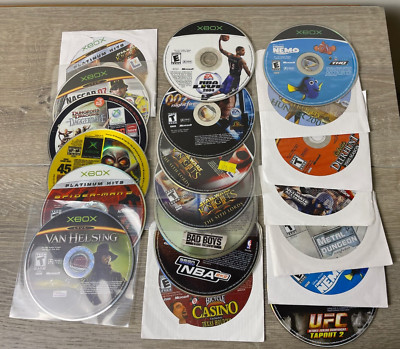 Lot of 20 Untested Original Xbox Loose Discs Star Wars UFC Spiderman ...
