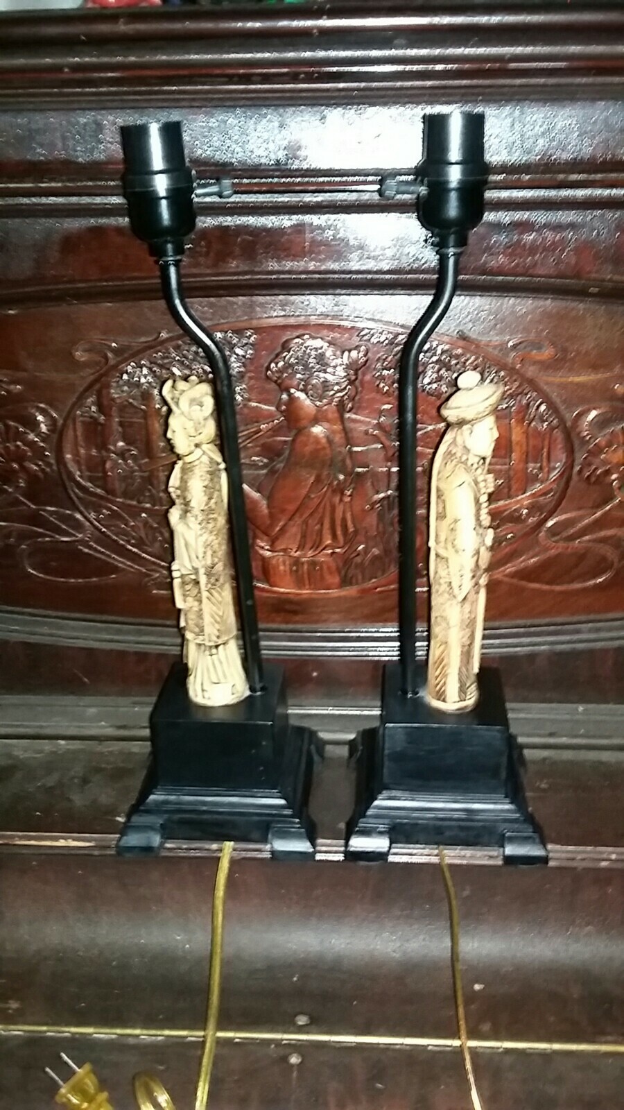 Vintage BERMAN Lamps ~ Emperor & Empress Figurals ~ Oriental ~ Signed ...