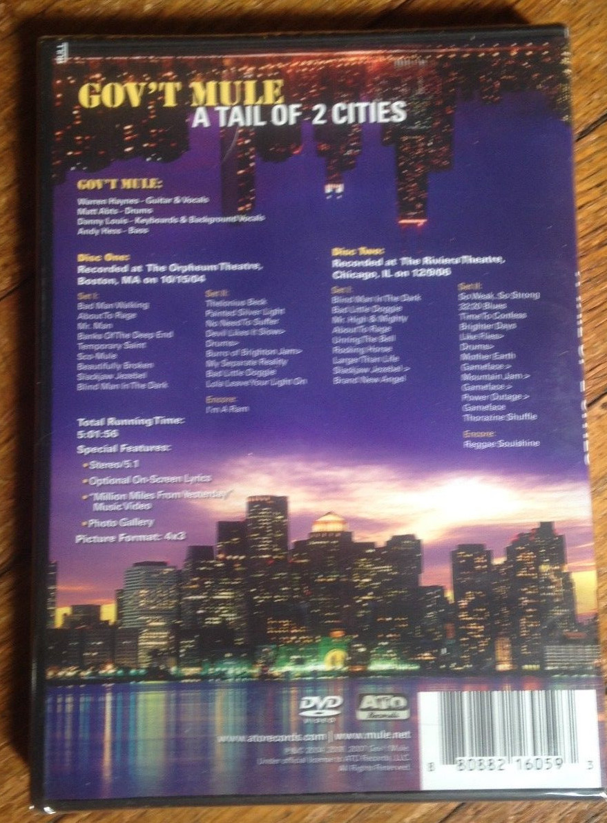 Govt Mule - A Tail Of Two Cities (DVD, 2007, 2-Disc Set) for sale ...