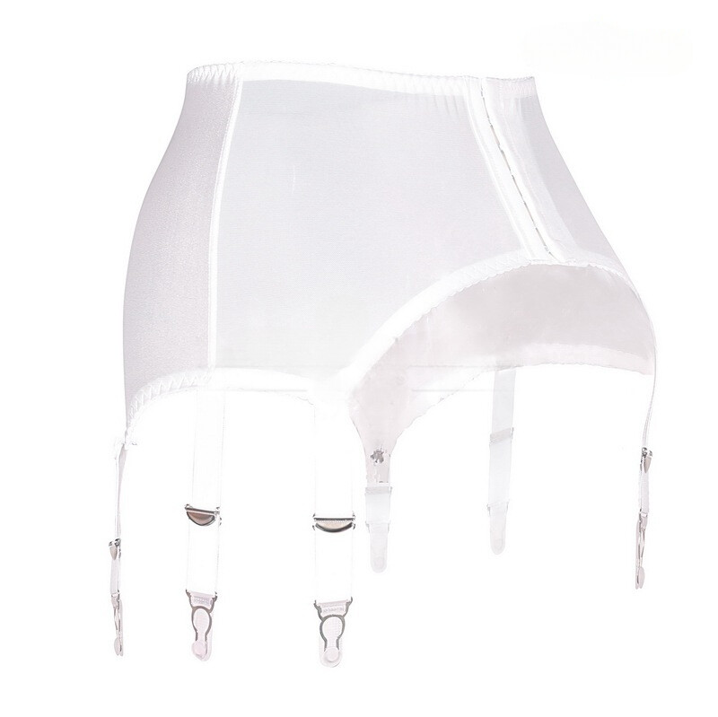 Women's Soft Stretchy 6 Straps Garter Belt Sheer Mesh Cloth Splicing ...