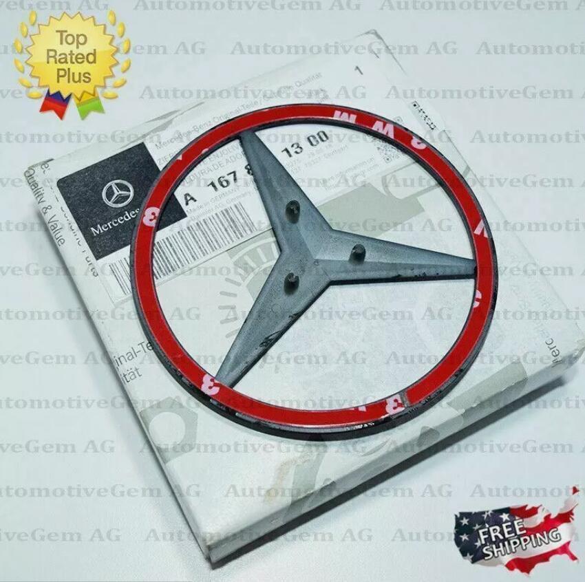 For X167 GLS Mercedes GLOSS BLACK Star Emblem Rear Trunk Lid Badge ...