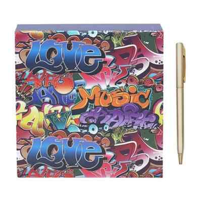 Music Themed Graffiti Memo Pad - Music Gift - Music Themed Stationery ...
