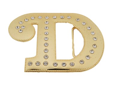 Initial D Letter d Western Belt Buckle Gold Metal Iced Style ...