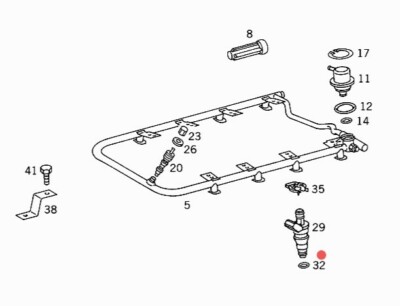 MERCEDES M111/113/155/156/159/272/273/275 O-RING INIETTORE CARBUR OEM ...