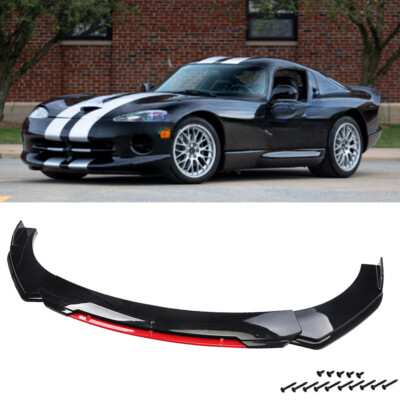 For Dodge Viper 2000-2017 Front Bumper Lower Lip Red Spoiler Splitter ...
