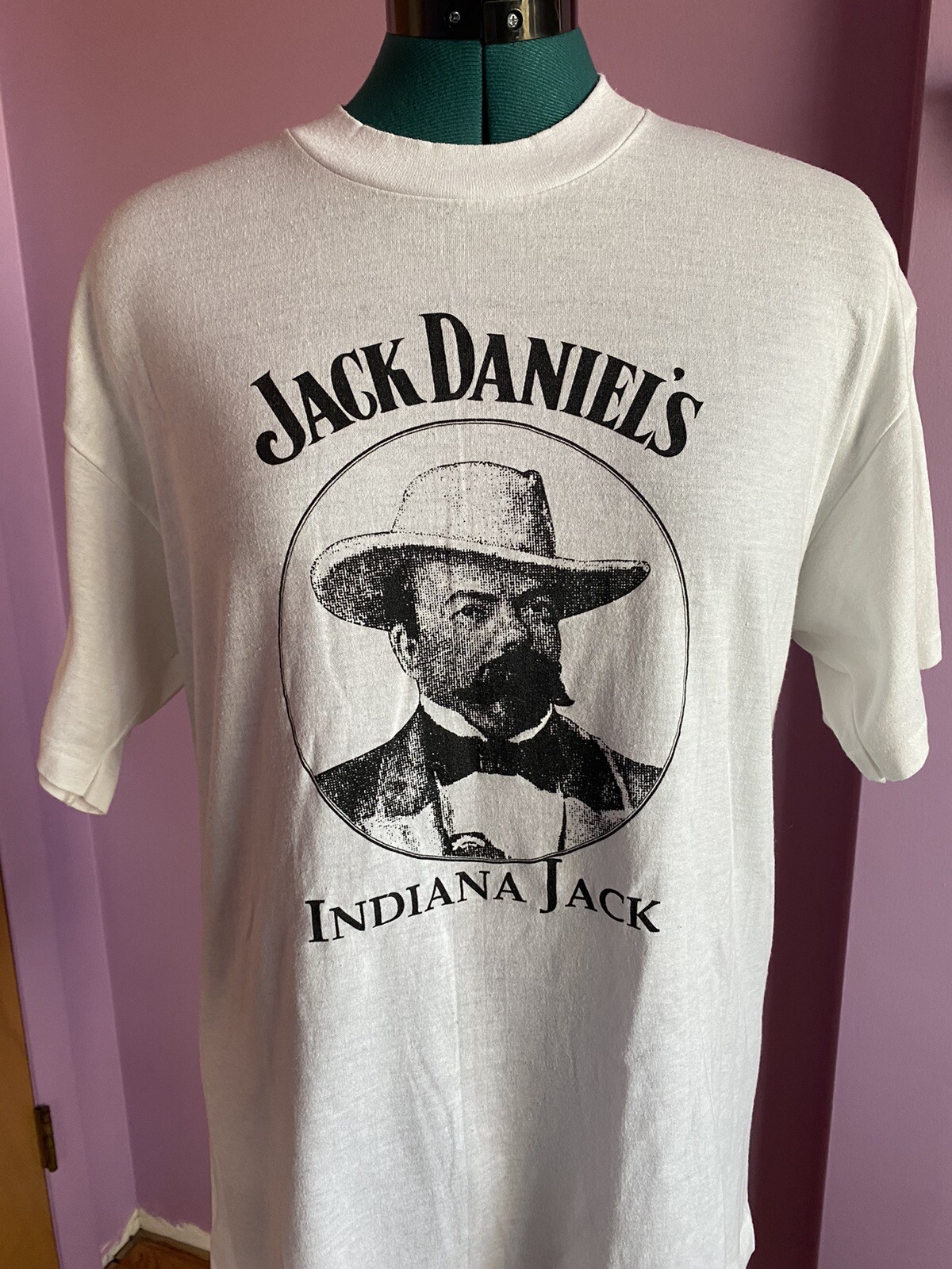 Vtg Rare 80’s Jack Daniel’s Indiana Jack White Tee - Gem