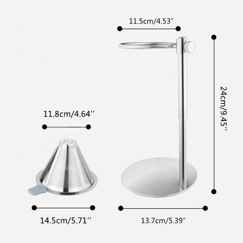 Adjustable Stainless Steel Pour Over Coffee Maker Stand with Drip Cone ...