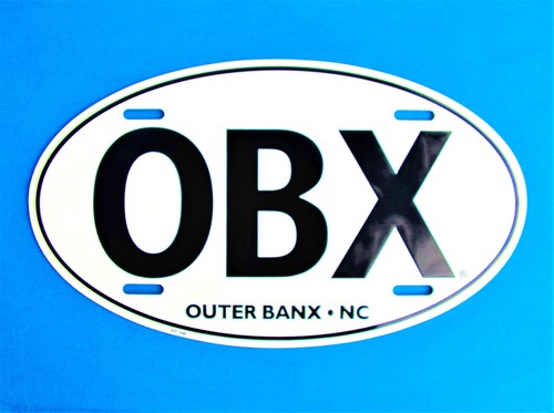 OBX Specialty: "OBX" "OUTER BANKS-NC" White Oval Front Plate Mint ...