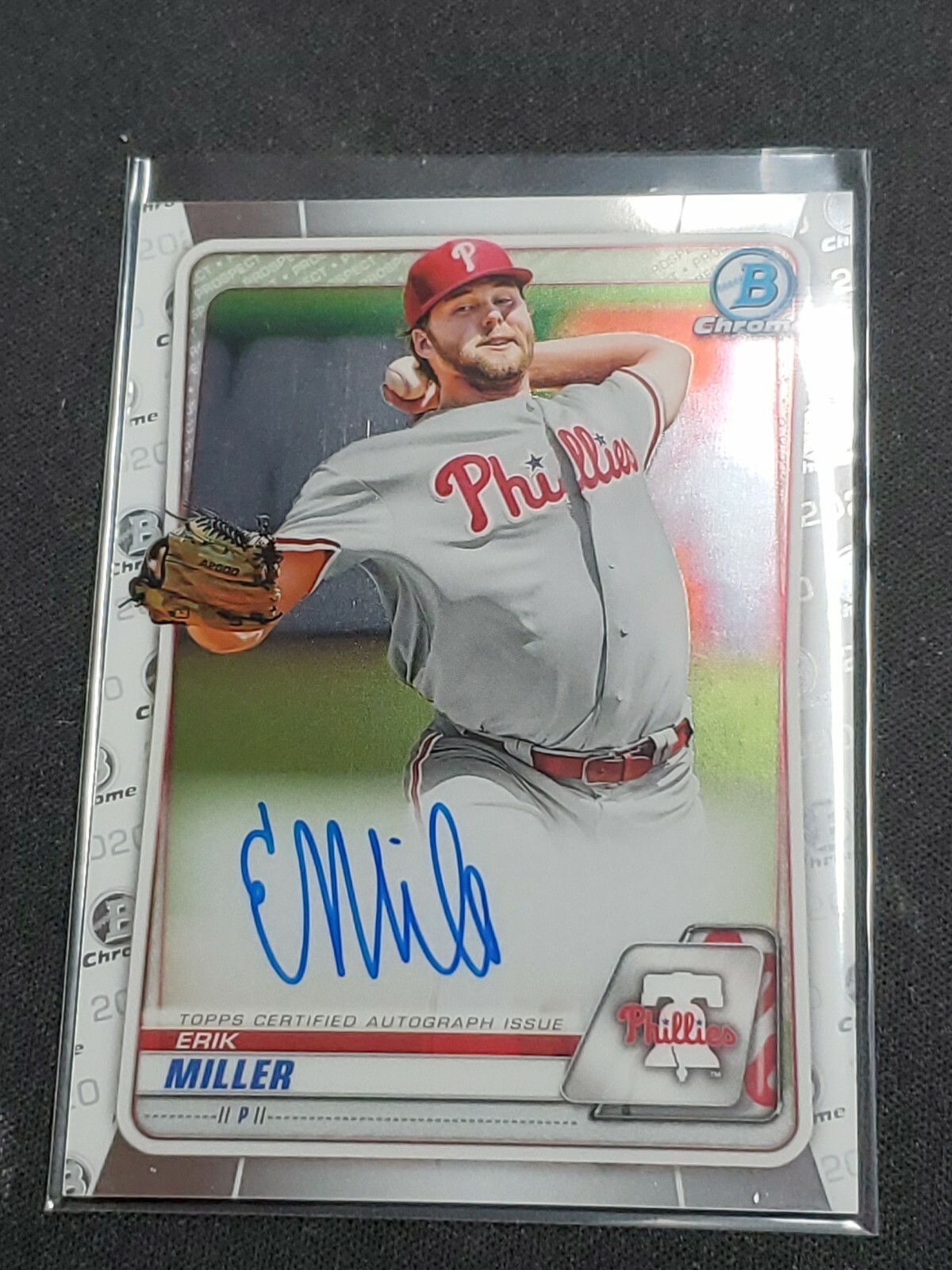 2020 Bowman Chrome Erik Miller Prospect Auto Autograph Phillies N63 | eBay
