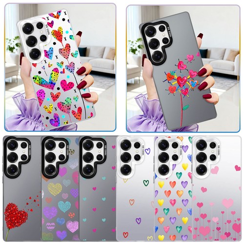 Exquisite Heart PC Laser Case For Samsung Galaxy S25 S24 S23 FE S22 ...