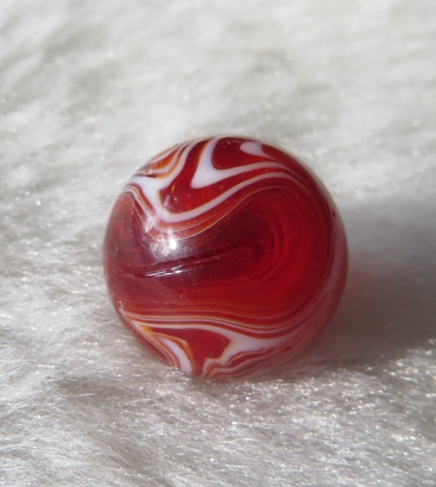 VINTAGE PELTIER RED SLAG MARBLE | eBay
