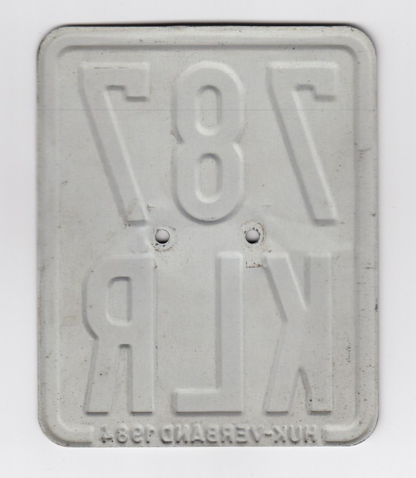 1984 German Motorcycle License Plate 787 KLR | eBay
