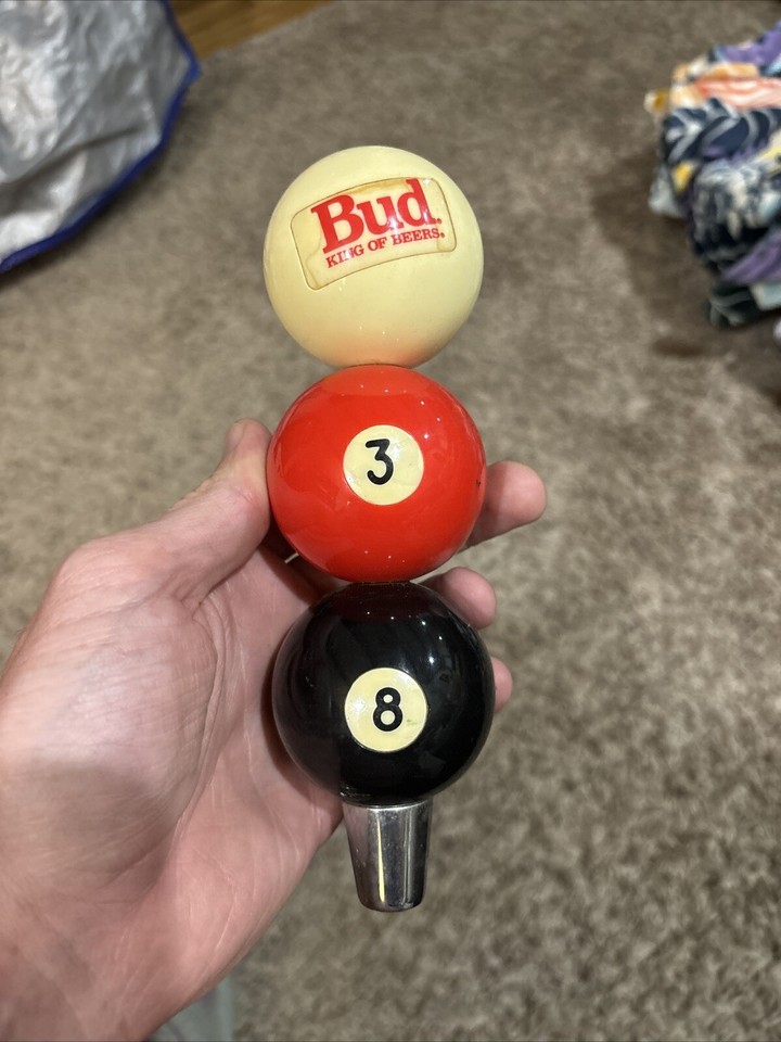 BUDWEISER BUD LIGHT 8 BALL BILLIARDS POOL HALL DRAFT BEER TAP HANDLE ...