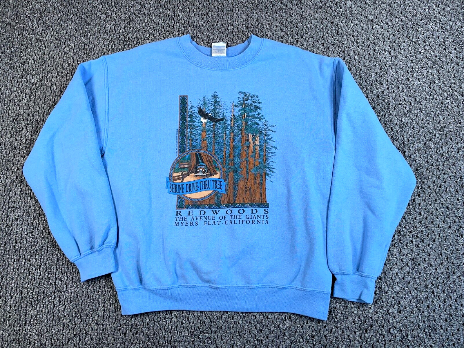 VTG 90s Redwoods Shrine Drive Thru Tree Sweatshirt Ad… - Gem