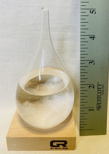 STORM GLASS Teardrop Style Small Liquid Barometer Crystals Weather | eBay