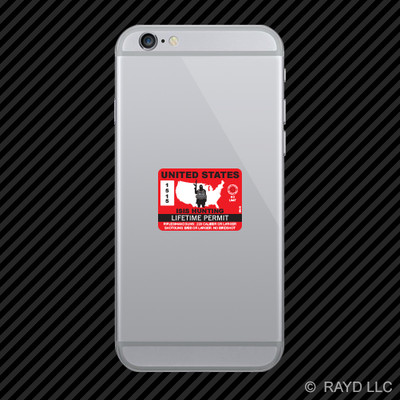 Red United States ISIS Hunting Permit Cell Phone Sticker Mobile ...
