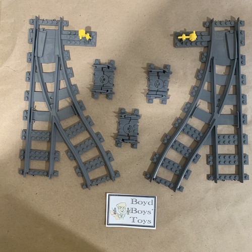 Lego Train Track - 2 Split Tracks And 3 Adjustable Connectors | eBay