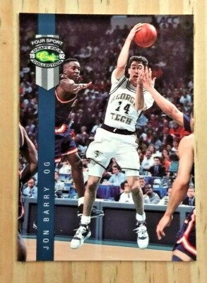 1992 CLASSIC 4-SPORT JON BARRY ROOKIE CARD#25 MINT GEORGIA TECH LAKERS ...