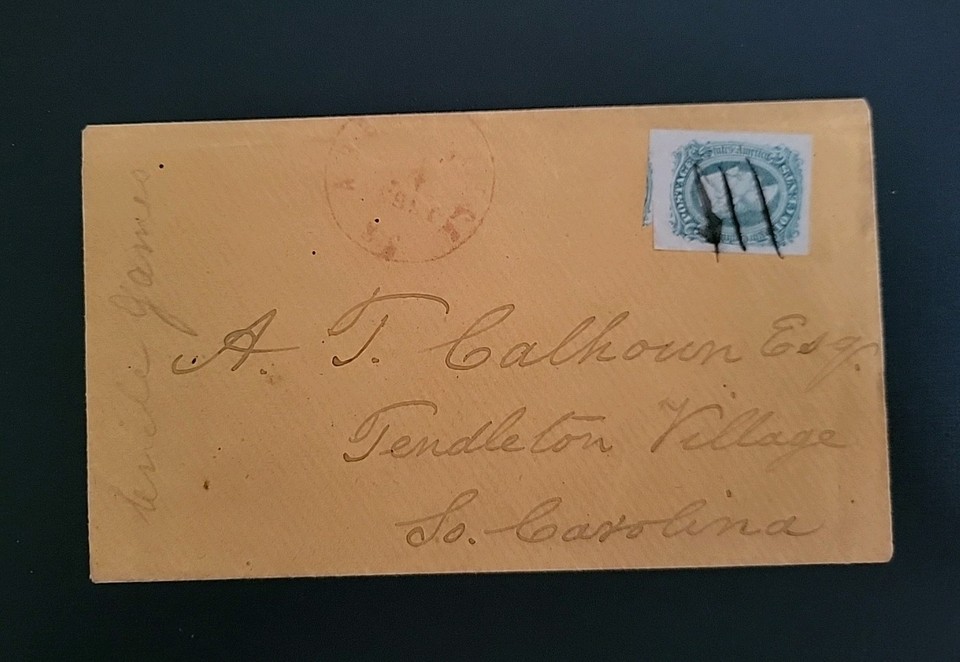 RAS CSA #11c Confederate Civil War Cover Abbeville SC AP Calhoun 1863 ...