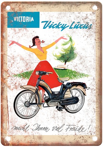 1955 Vintage VICTORIA Motorcycle Poster Ad Retro Look Metal Sign F258 ...