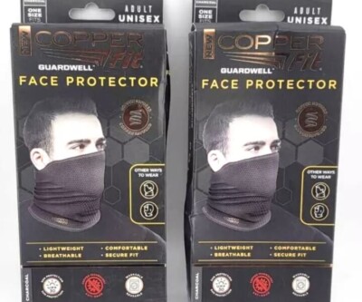 New 2 Pack Copper Fit Guardwell Face Protector Mask Gaiter Charcoal ...