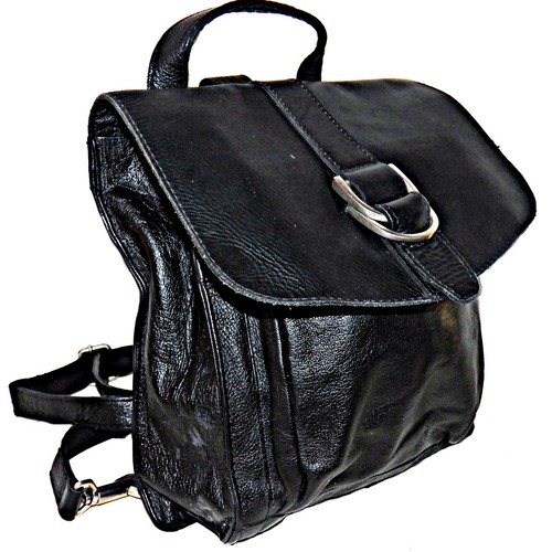 Kenneth Cole NY Black Leather Mini Backpack Slingpack Crossbody ...