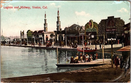 Venice California~Pier~Lagoon Midway Temple of Mirth~1907 Postcard JB25 ...